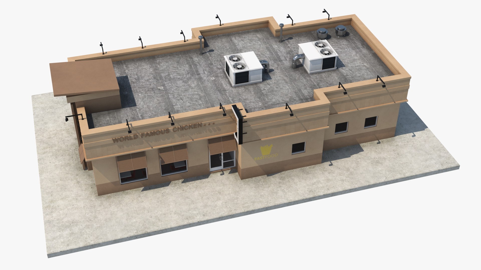 3D fast food restaurant building - TurboSquid 1521238