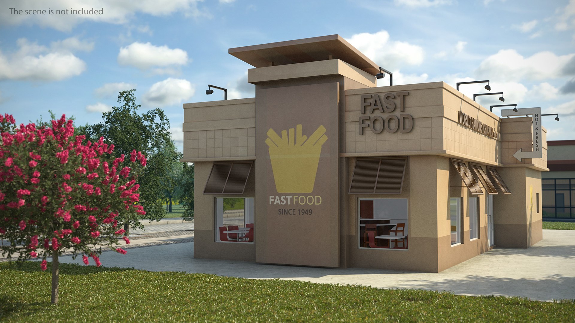3D fast food restaurant building - TurboSquid 1521238