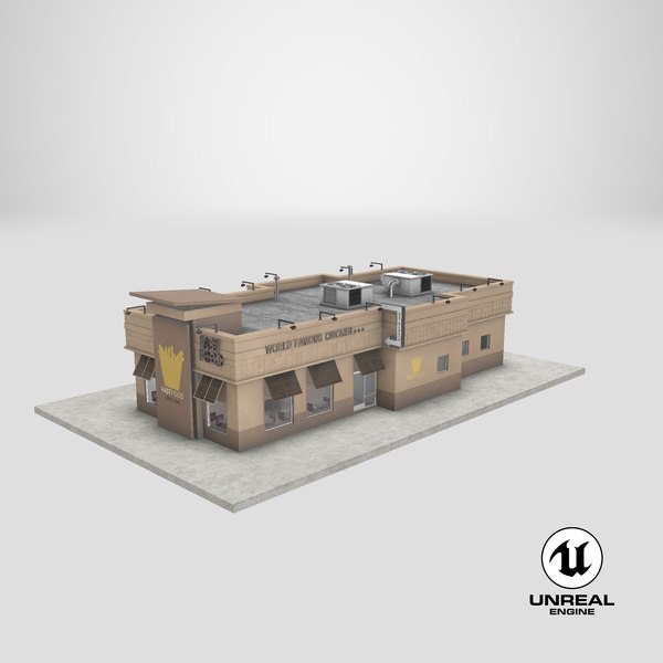 3D fast food restaurant building - TurboSquid 1521238