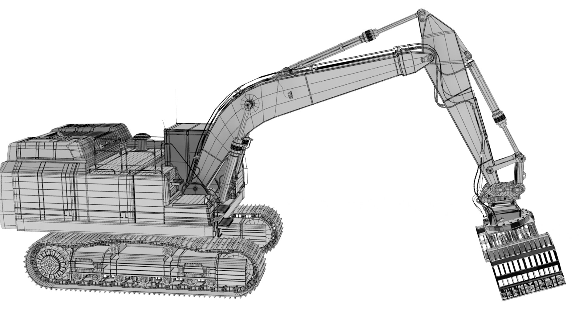 Track Demolition Sorting Grapple 3d Model