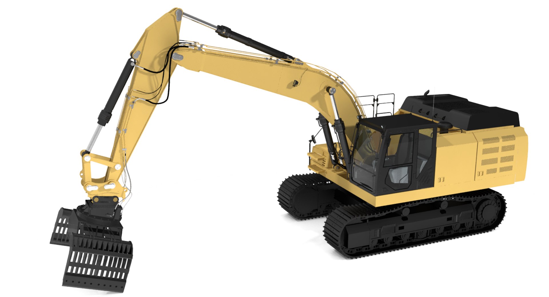 Track Demolition Sorting Grapple 3d Model