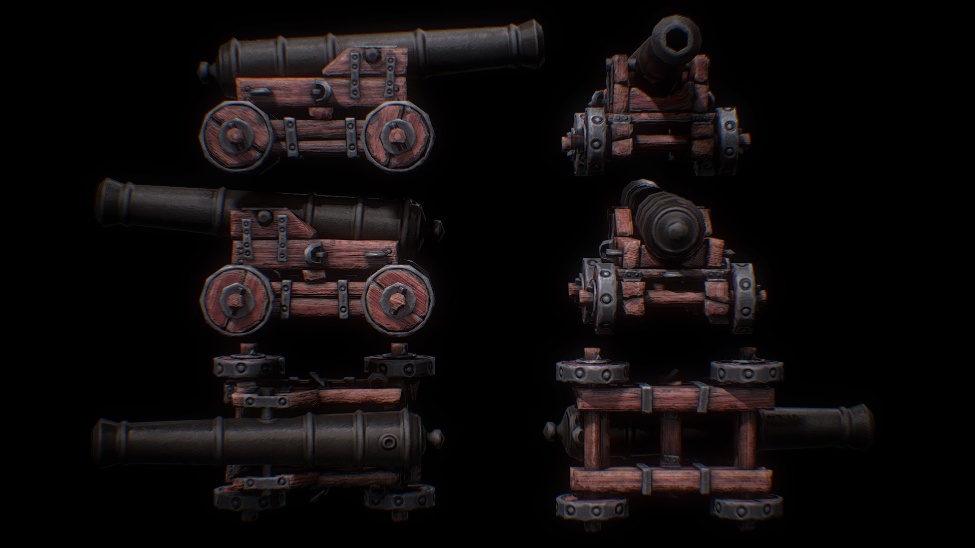 9 POUNDER GUN 1 - ALL COLOR 3D model - TurboSquid 2016834