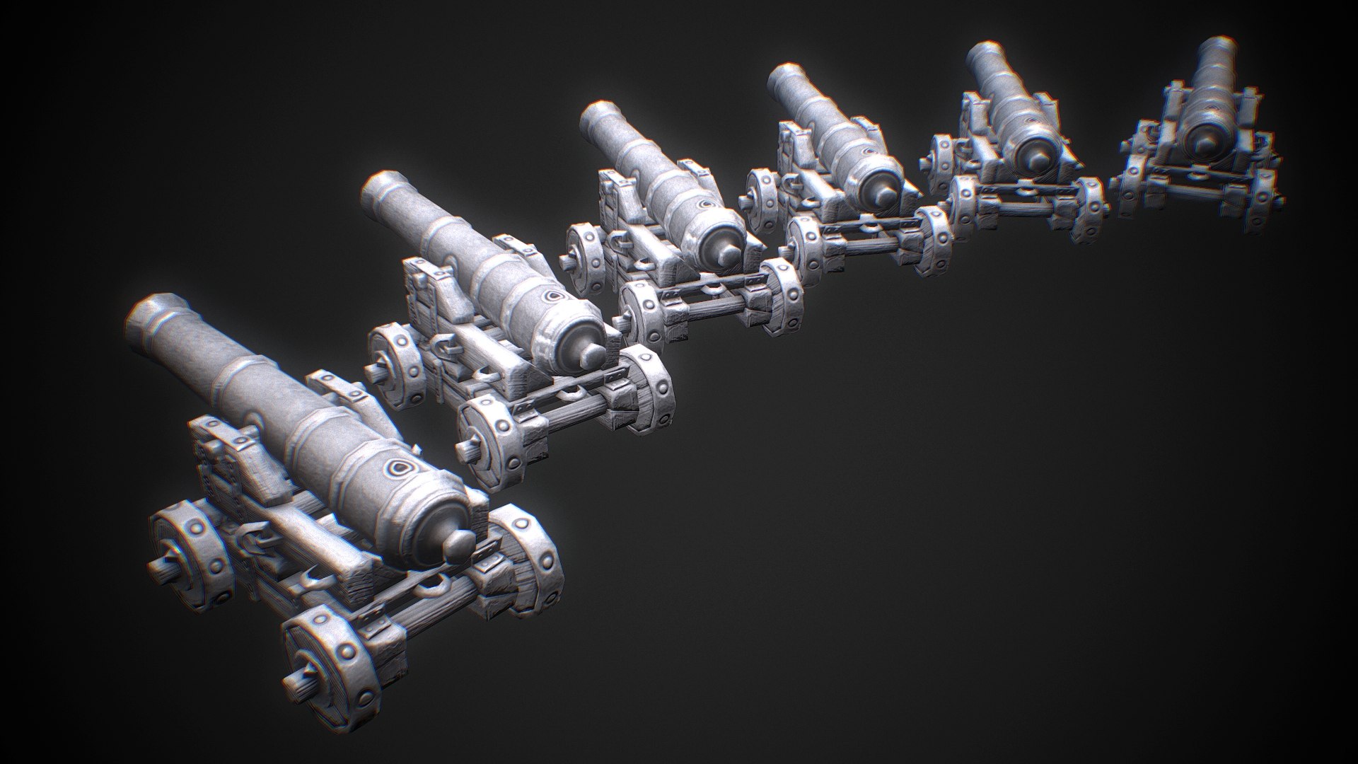 9 POUNDER GUN 1 - ALL COLOR 3D model - TurboSquid 2016834