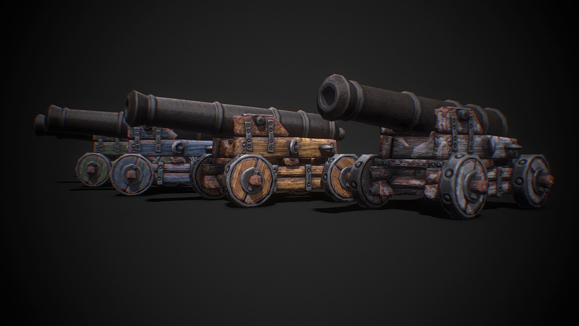 9 POUNDER GUN 1 - ALL COLOR 3D model - TurboSquid 2016834