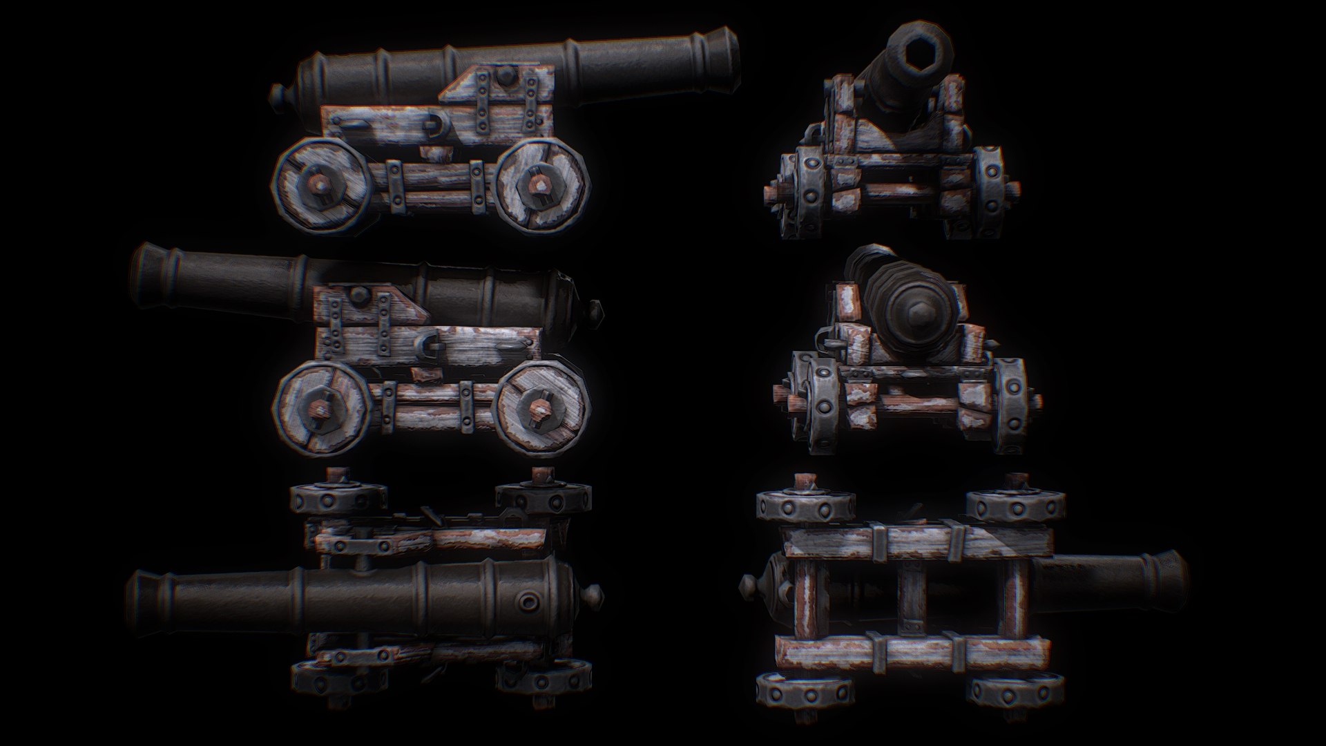 9 POUNDER GUN 1 - ALL COLOR 3D model - TurboSquid 2016834