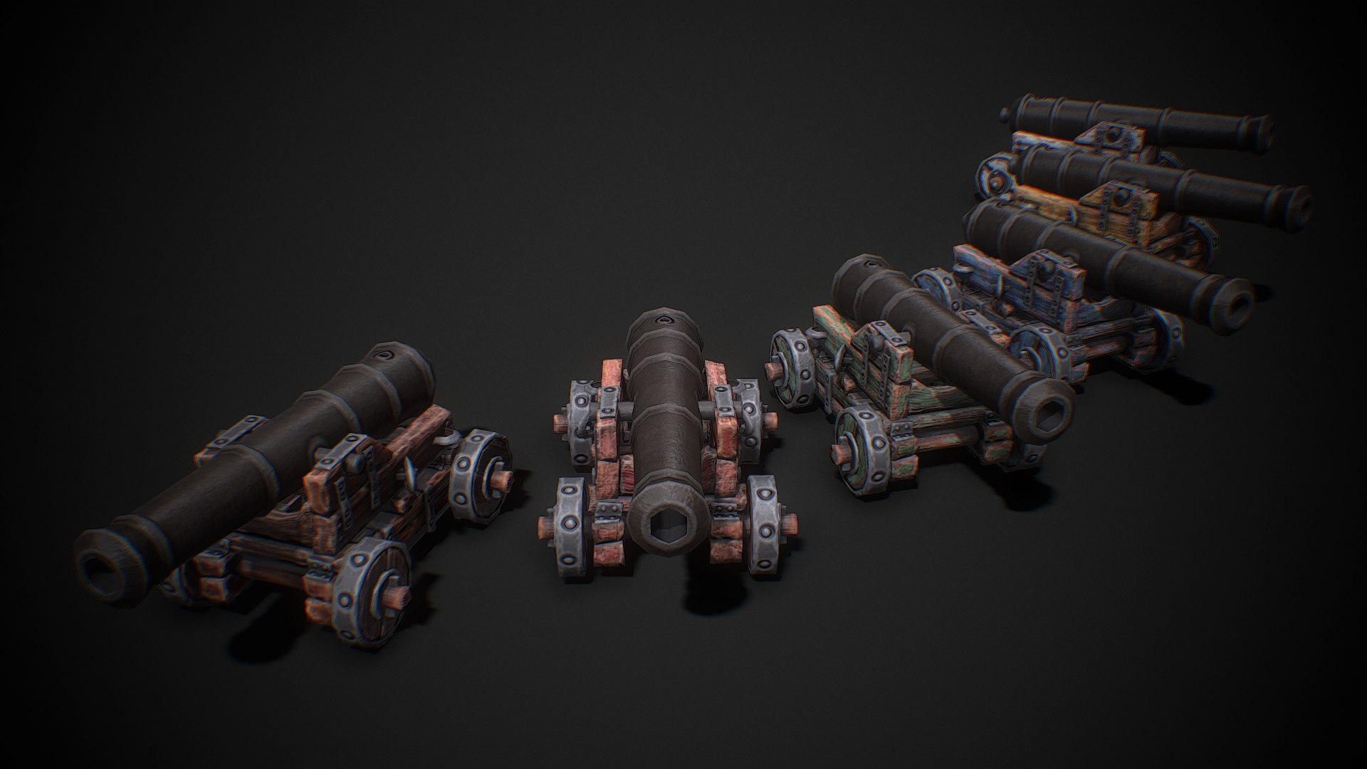 9 POUNDER GUN 1 - ALL COLOR 3D model - TurboSquid 2016834