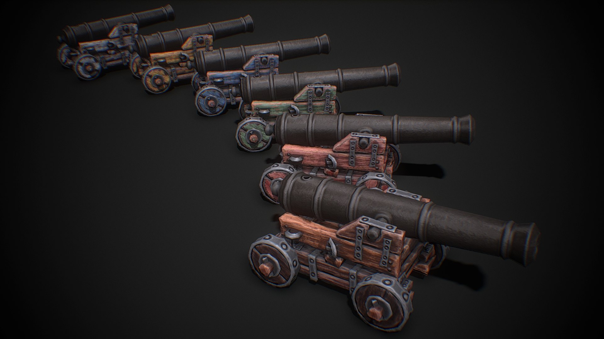 9 POUNDER GUN 1 - ALL COLOR 3D model - TurboSquid 2016834