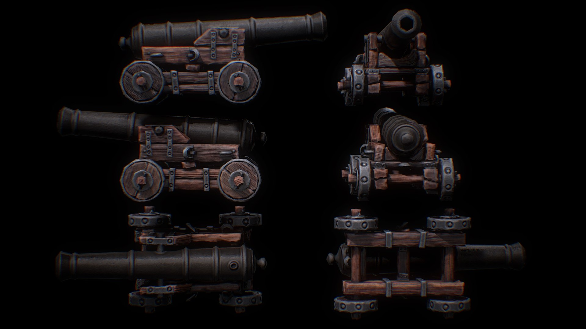 9 POUNDER GUN 1 - ALL COLOR 3D model - TurboSquid 2016834