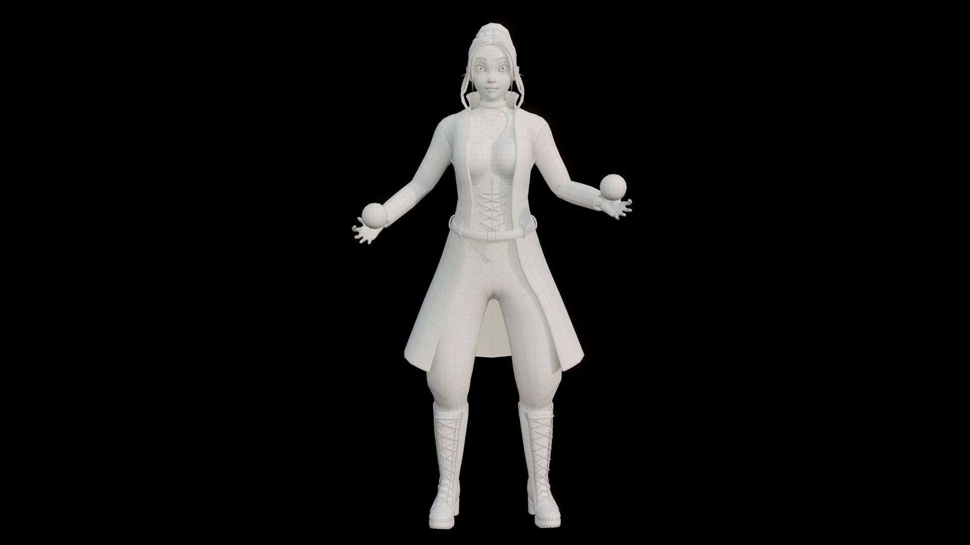 Mage Cartoon Female Rigged And Animated In Blender 3D Model ...