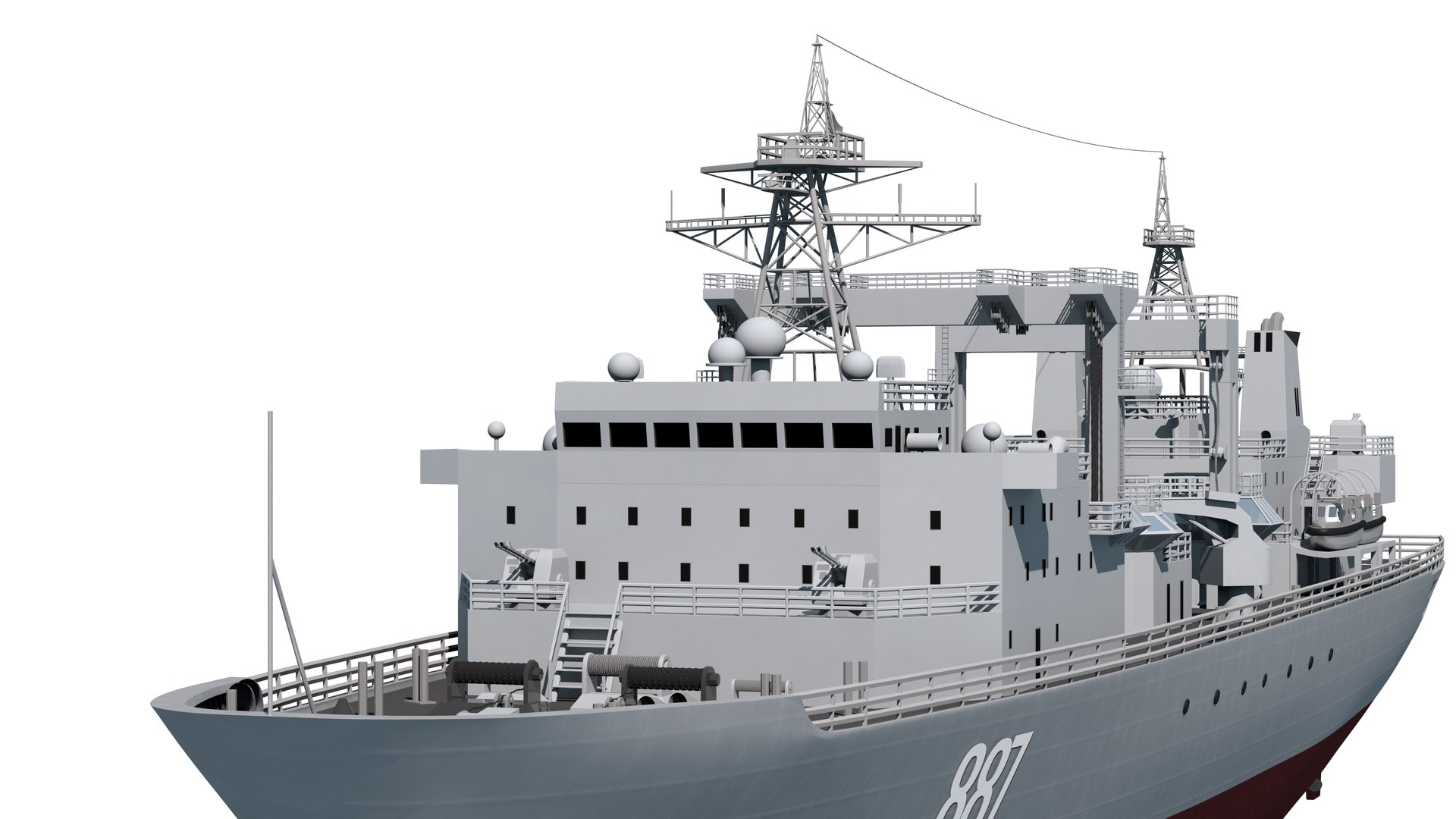 886 Qiandaohu Type 903 Comprehensive Supply Ship Chinese People Liberation Army Navy Warship 3D ...