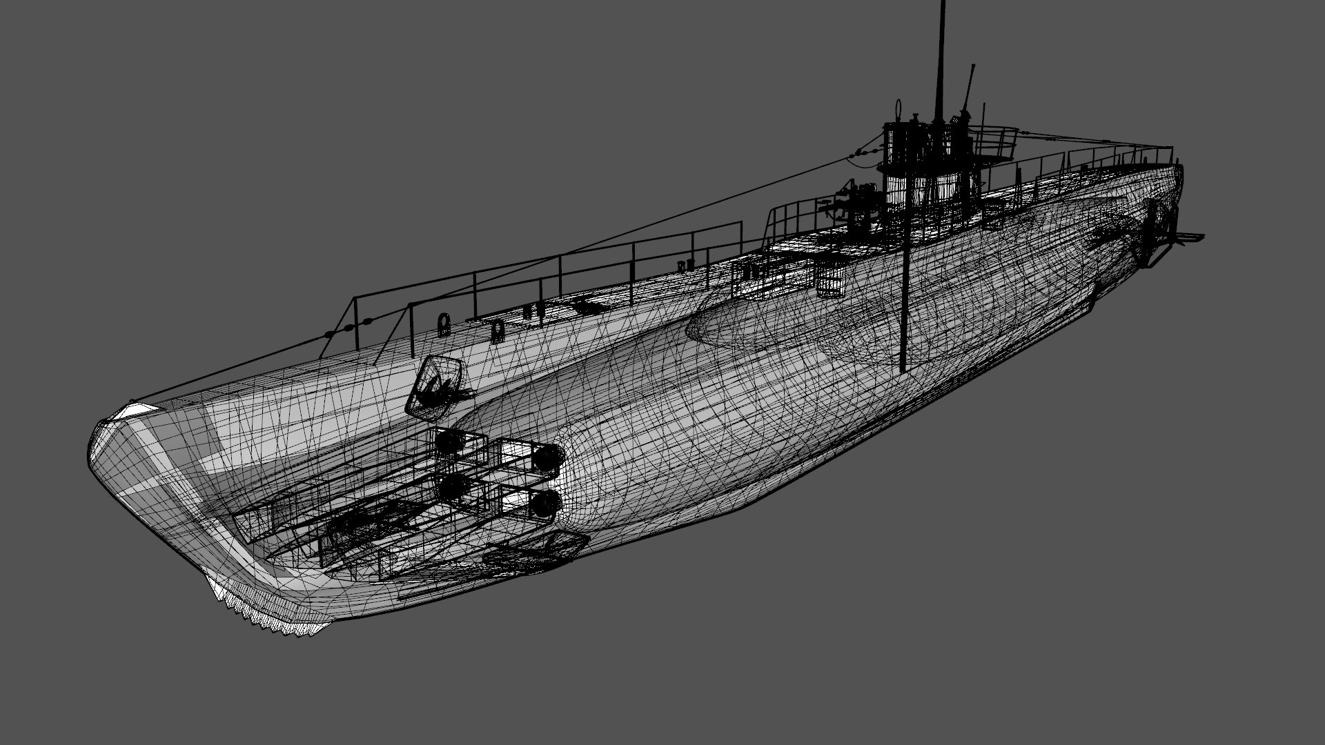 WWII German Submarine Low-poly 3D Model 3D - TurboSquid 2354786