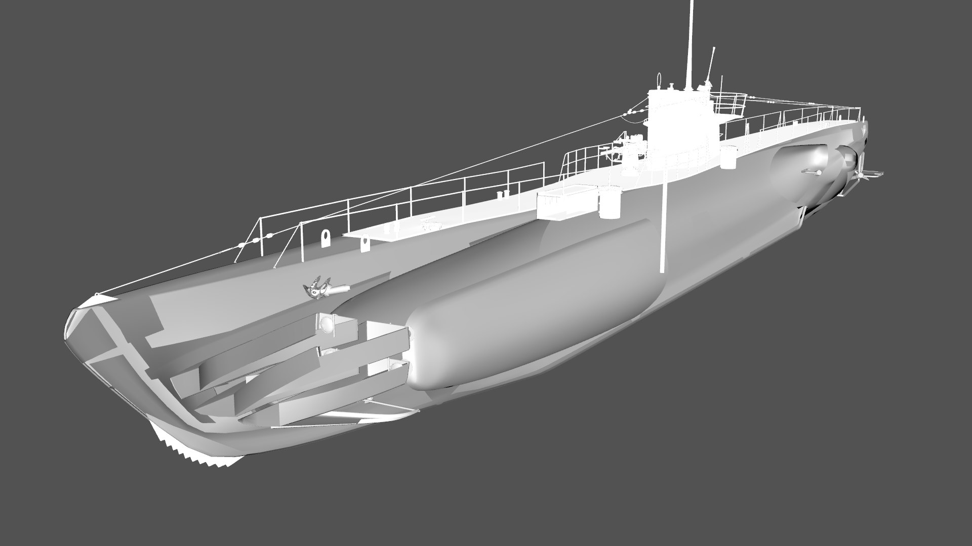 WWII German Submarine Low-poly 3D Model 3D - TurboSquid 2354786