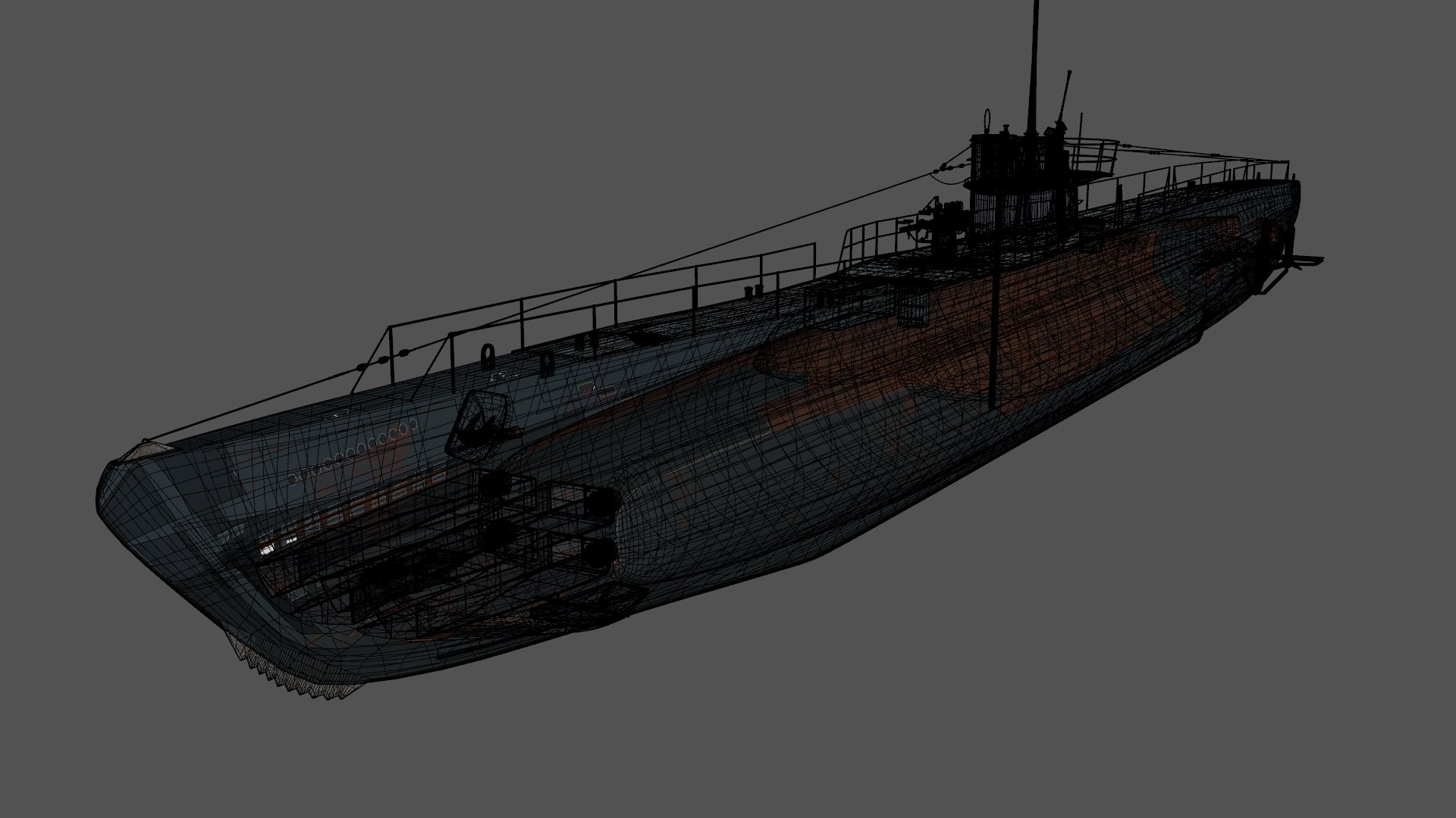 WWII German Submarine Low-poly 3D Model 3D - TurboSquid 2354786