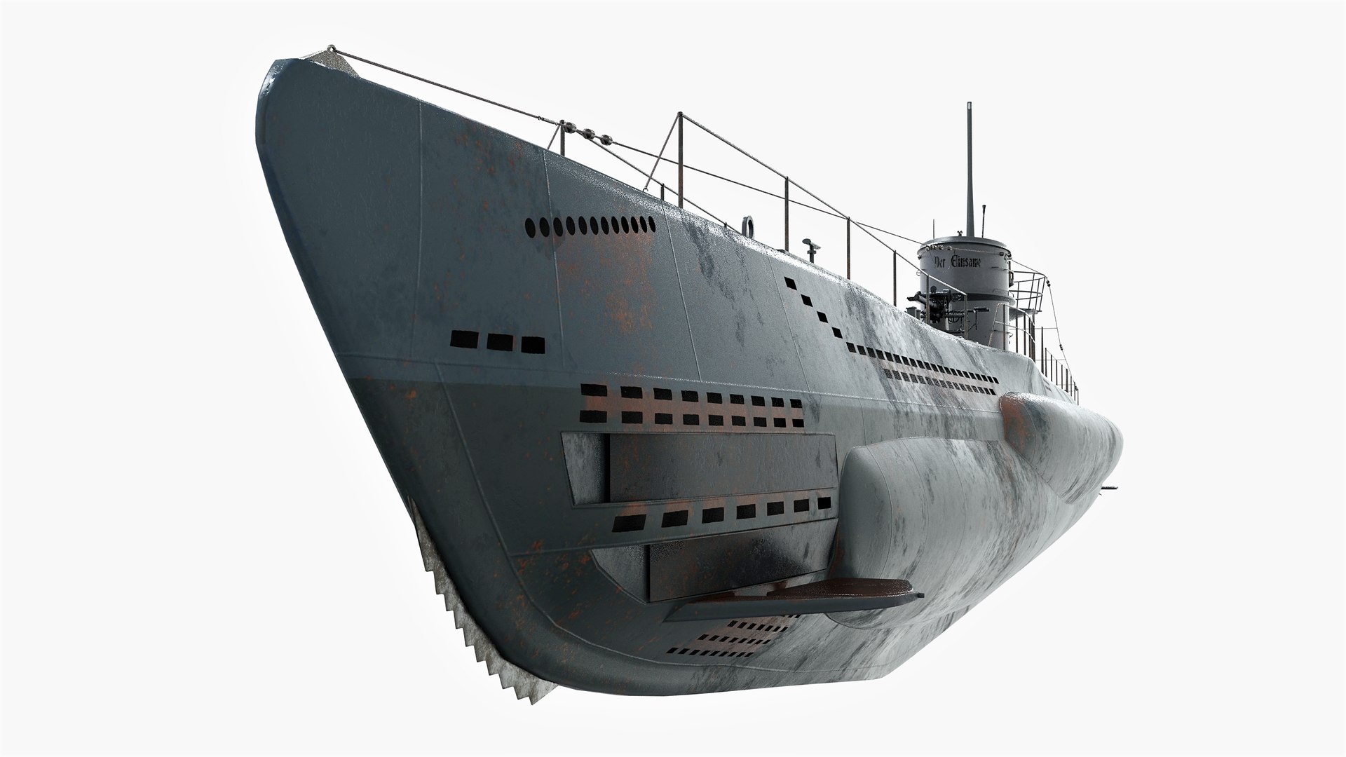 WWII German Submarine Low-poly 3D Model 3D - TurboSquid 2354786