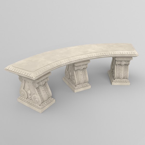 3D Curved Stone Bench 3D Model model - TurboSquid 1902497