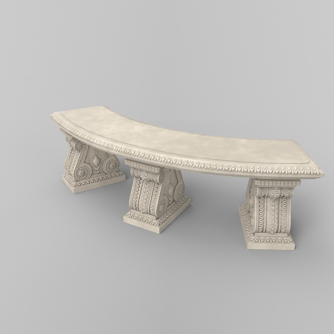 3D Curved Stone Bench 3D Model Model - TurboSquid 1902497