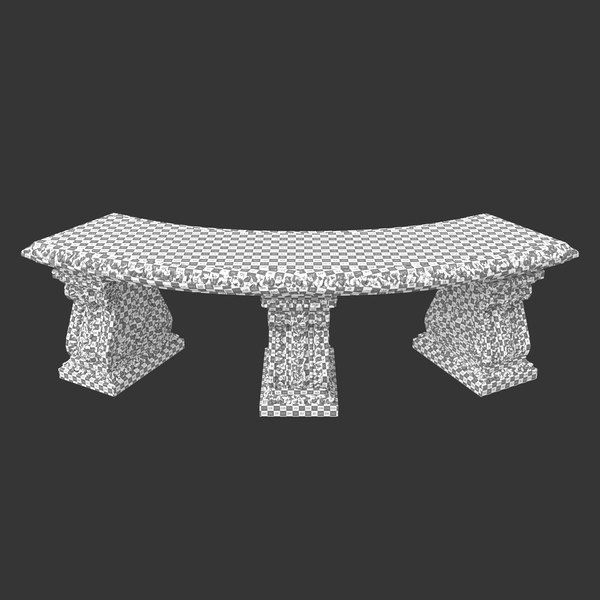 3D Curved Stone Bench 3D Model model - TurboSquid 1902497
