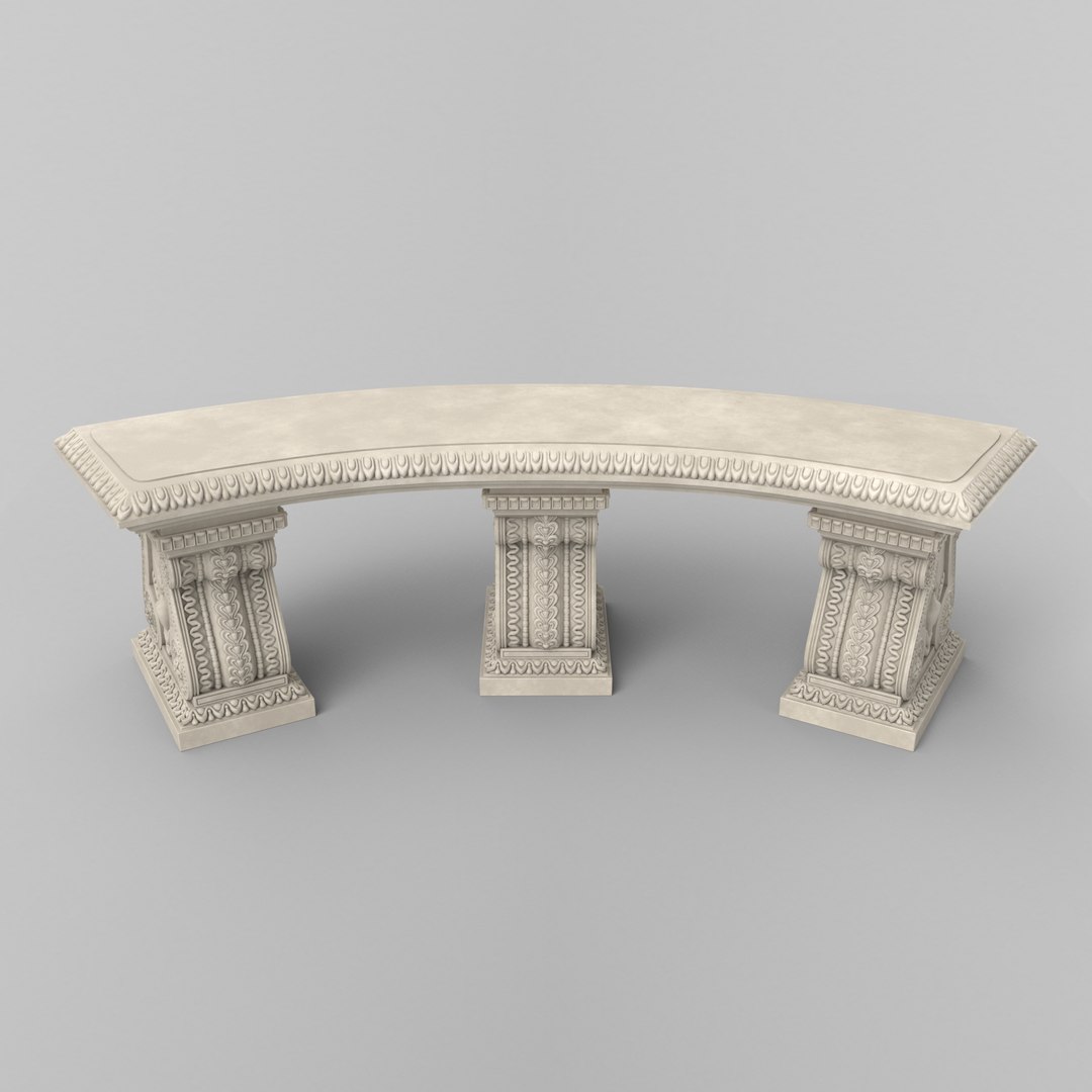 3D Curved Stone Bench 3D Model Model - TurboSquid 1902497