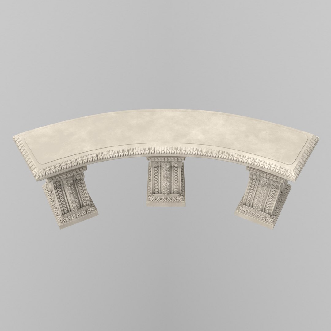 3D Curved Stone Bench 3D Model Model - TurboSquid 1902497