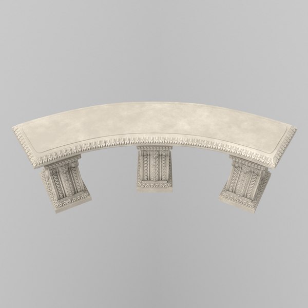 3D Curved Stone Bench 3D Model model - TurboSquid 1902497
