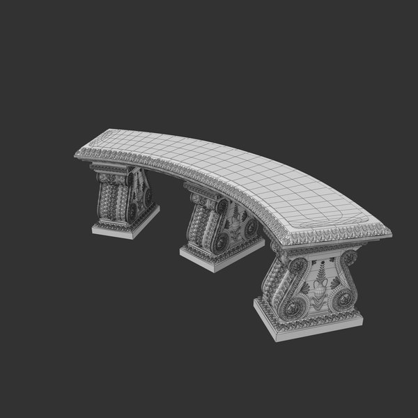 3D Curved Stone Bench 3D Model model - TurboSquid 1902497