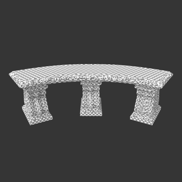3D Curved Stone Bench 3D Model model - TurboSquid 1902497