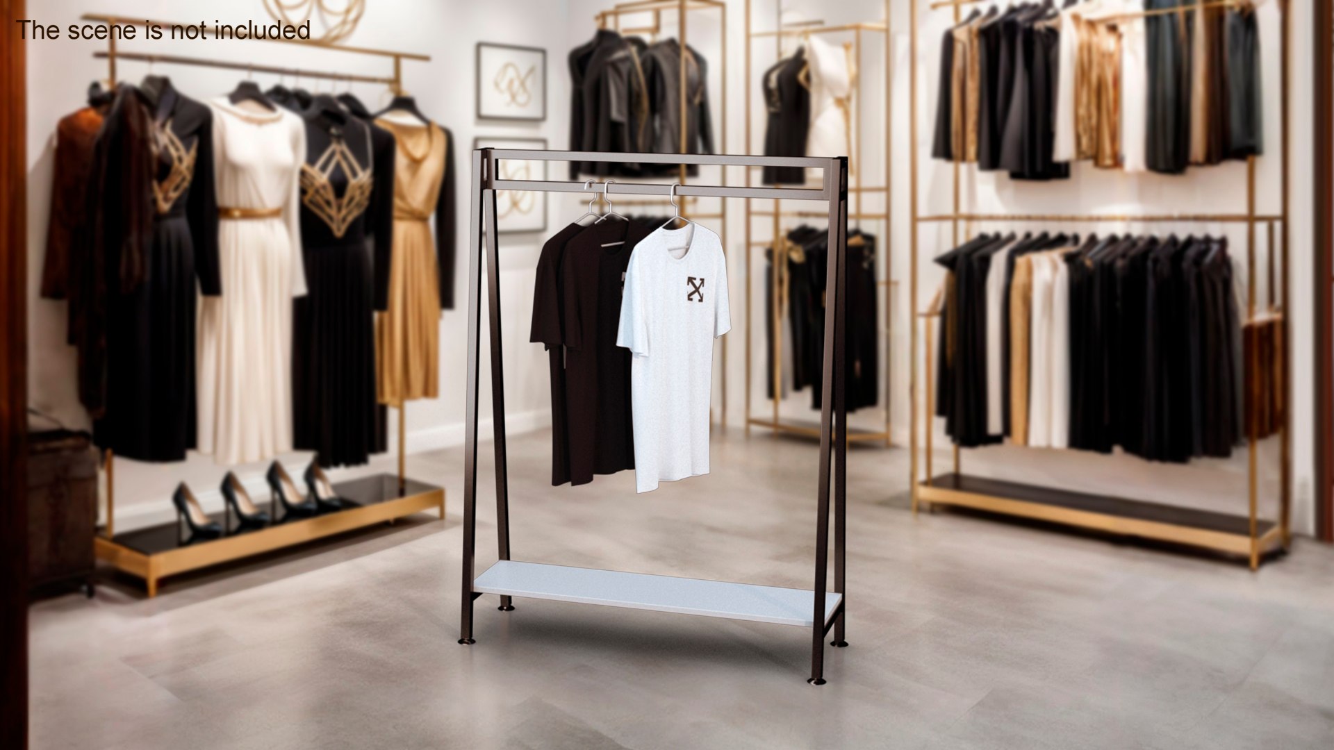 3D Model Cloth Coat Rack Black Color - TurboSquid 2246211