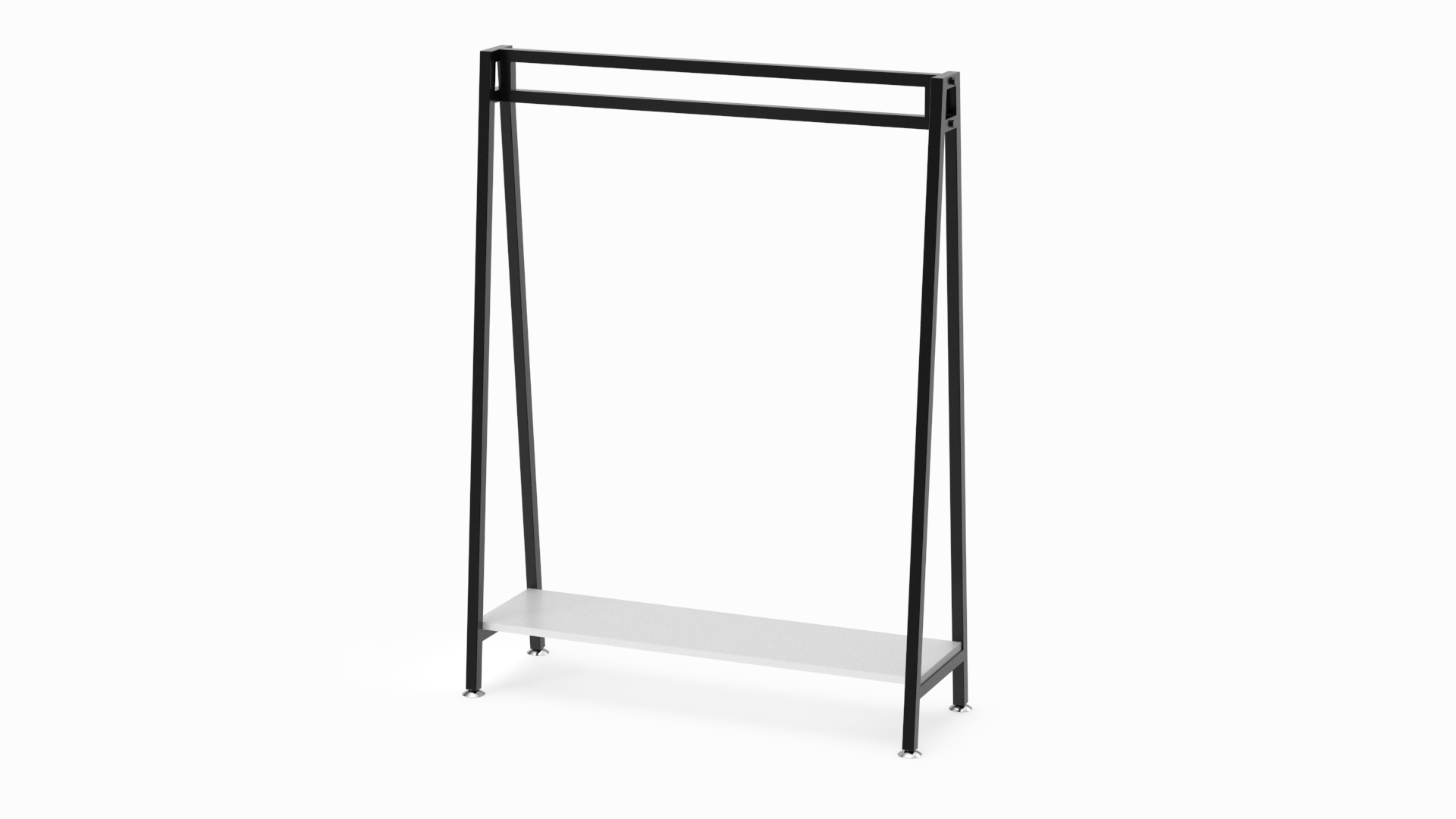 3D Model Cloth Coat Rack Black Color - TurboSquid 2246211