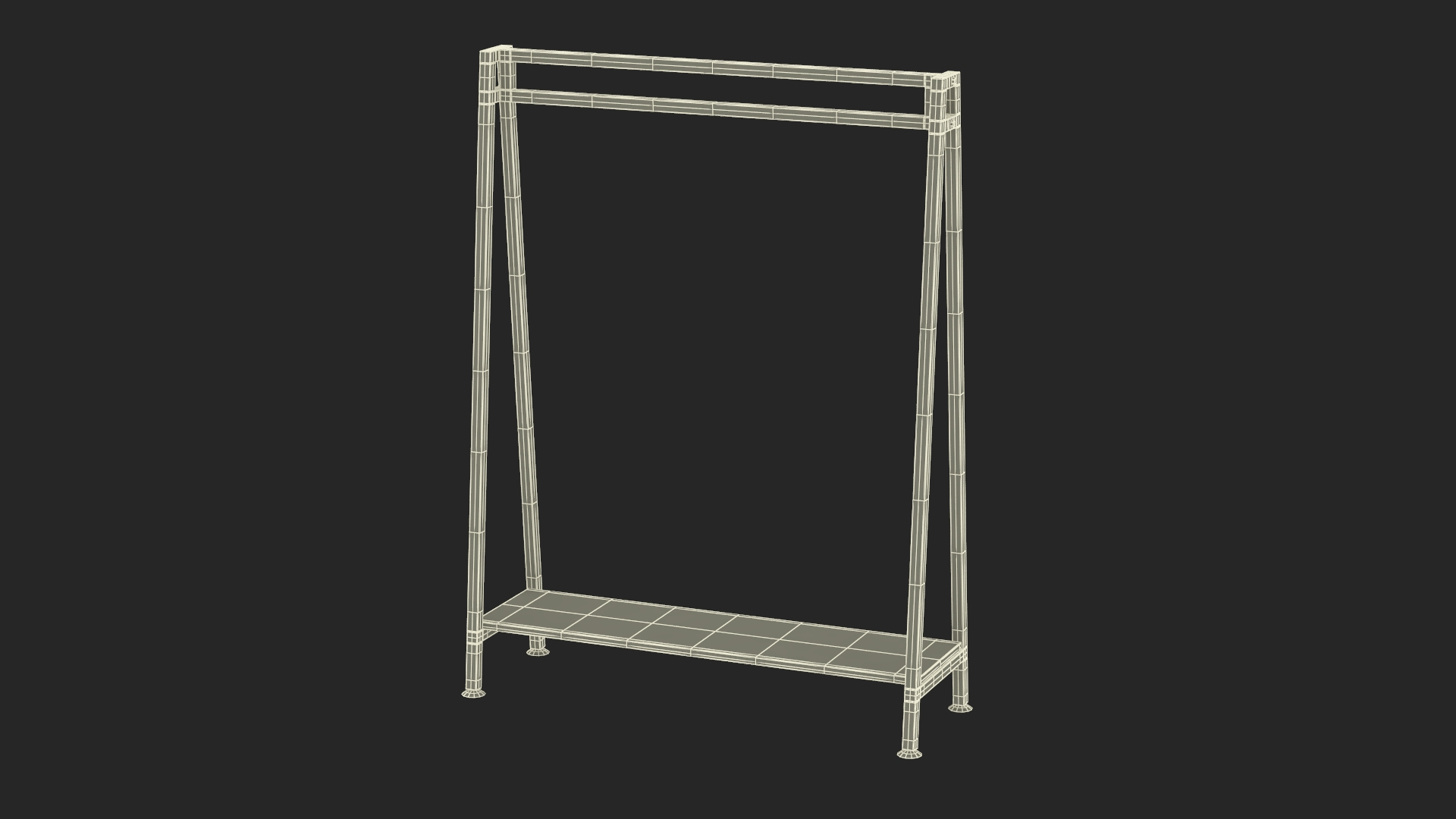 3D Model Cloth Coat Rack Black Color - TurboSquid 2246211