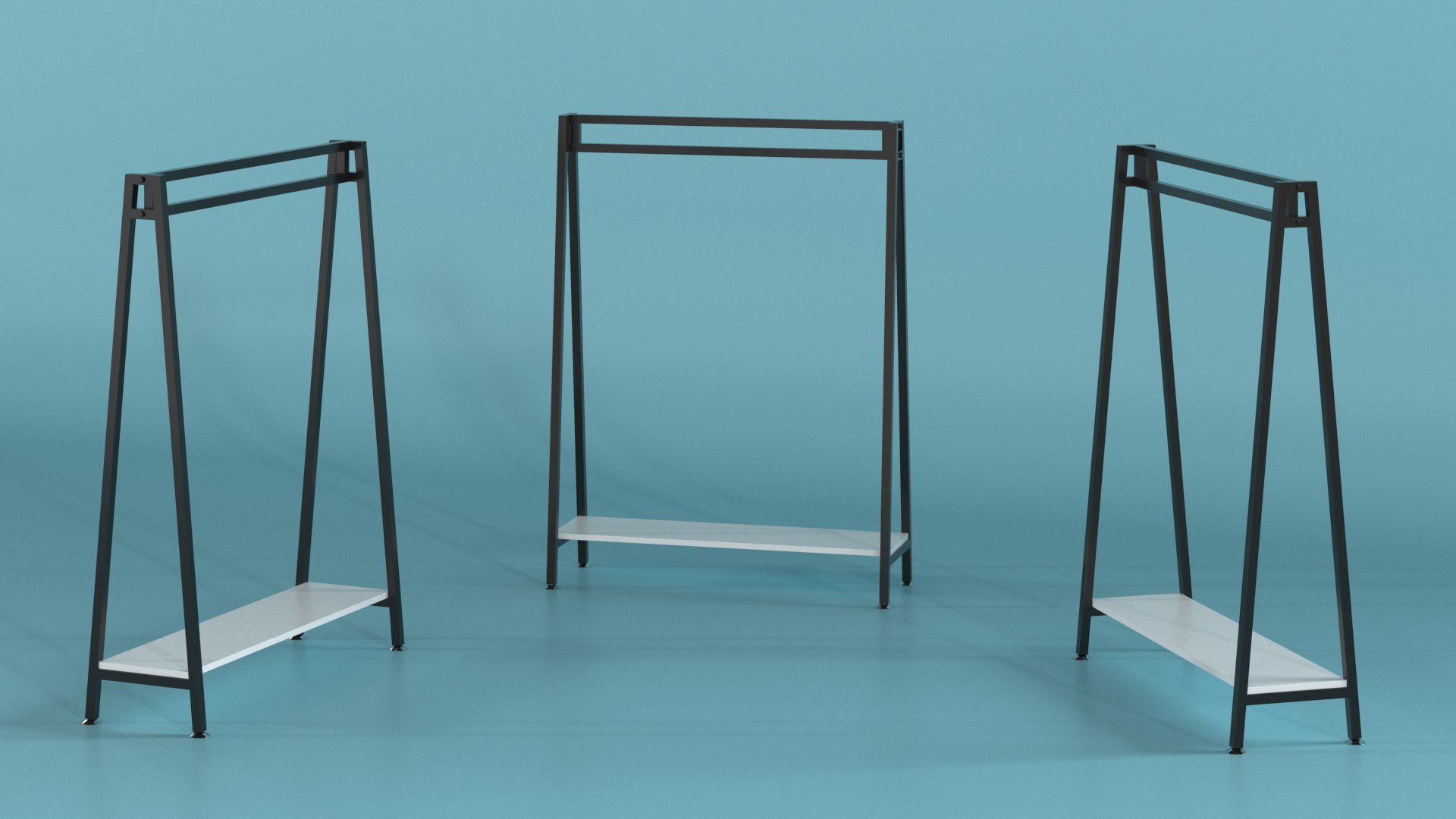 3D Model Cloth Coat Rack Black Color - TurboSquid 2246211