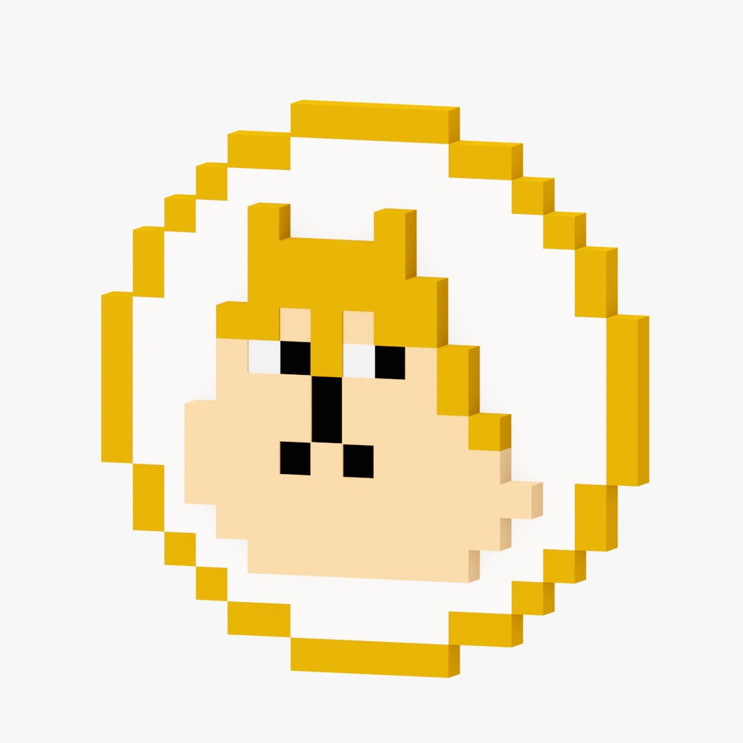 Dogecoin voxel art 3D - TurboSquid 1817860