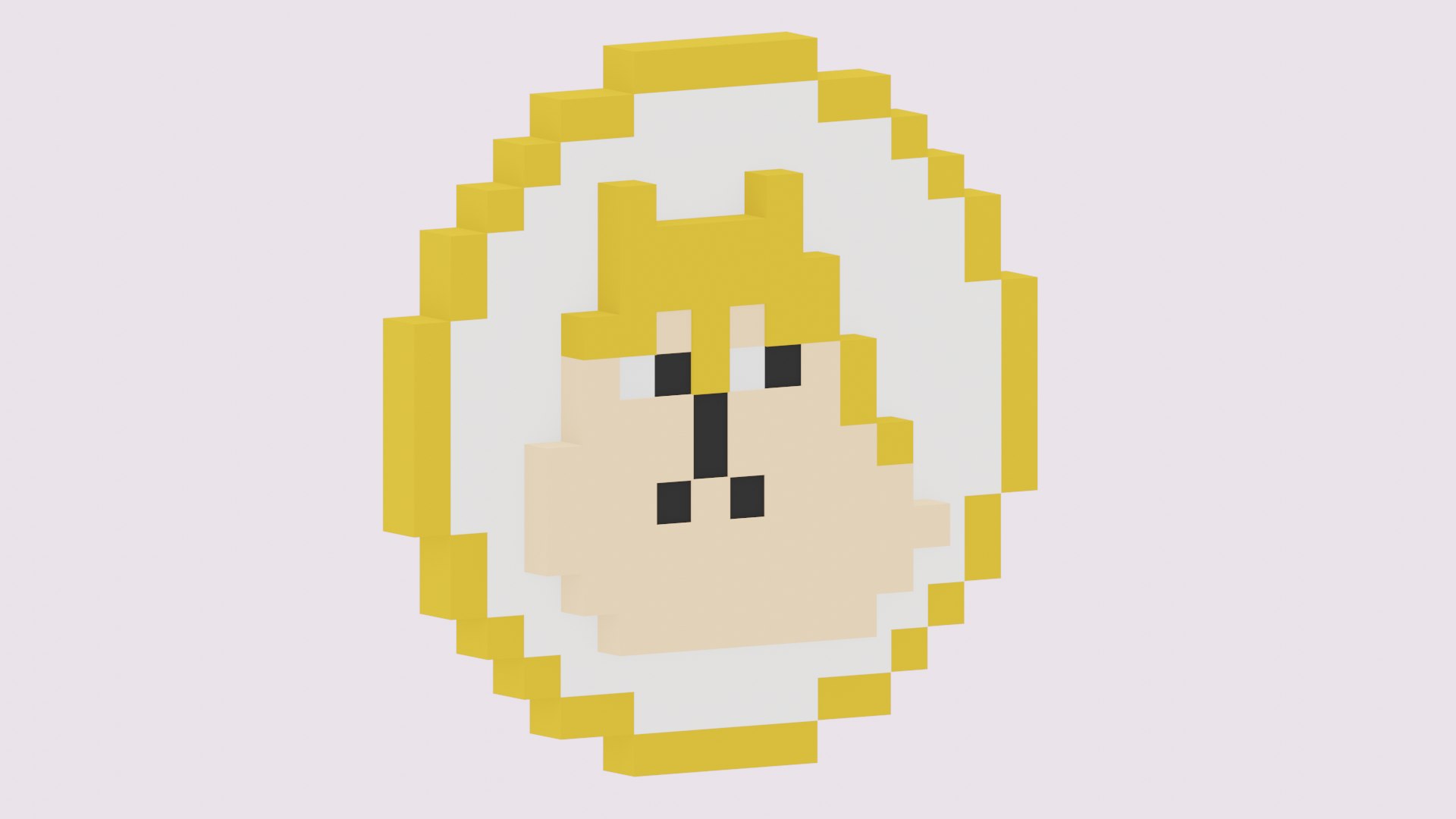 Dogecoin Voxel Art 3D - TurboSquid 1817860
