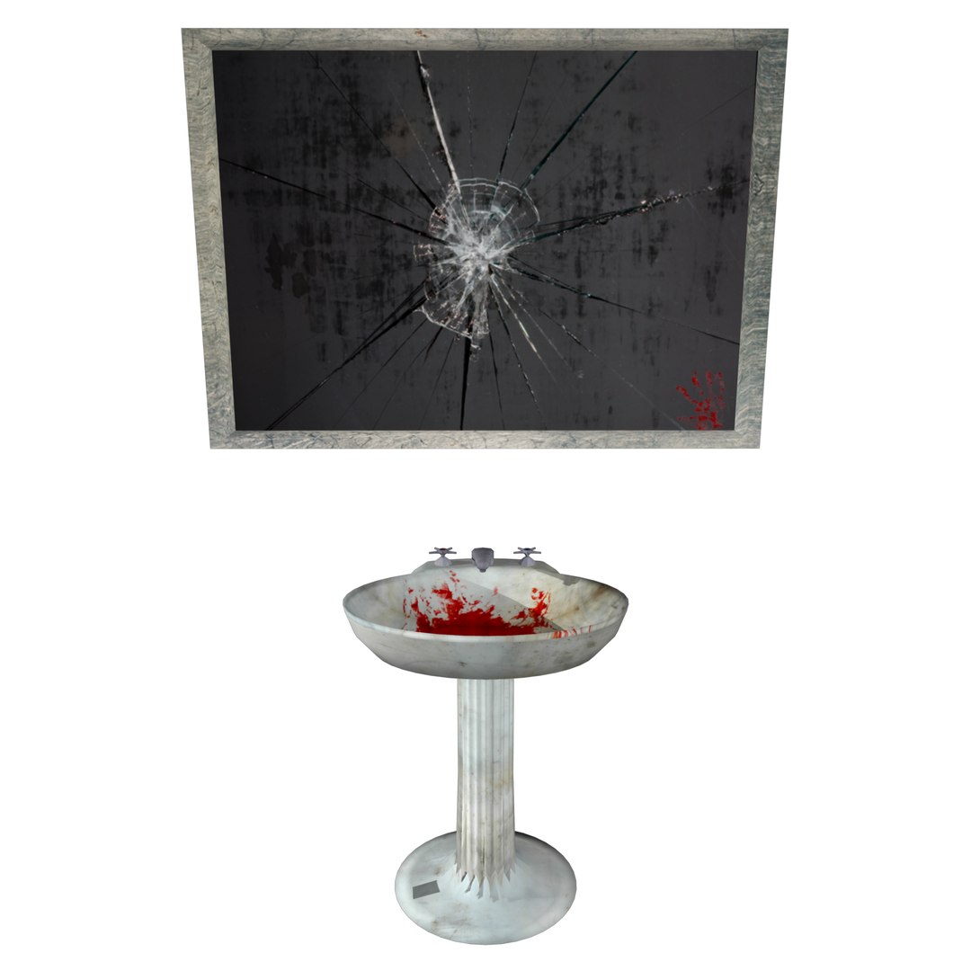 3d Bathroom Victorian Bloody Sink Model