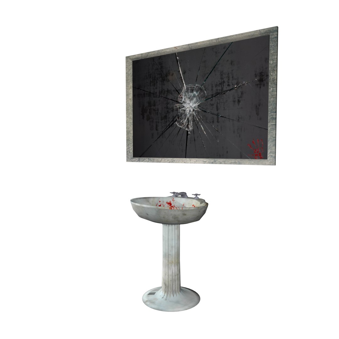 3d Bathroom Victorian Bloody Sink Model