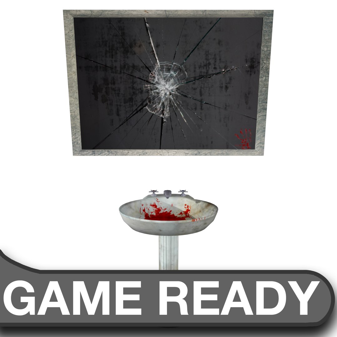 3d Bathroom Victorian Bloody Sink Model