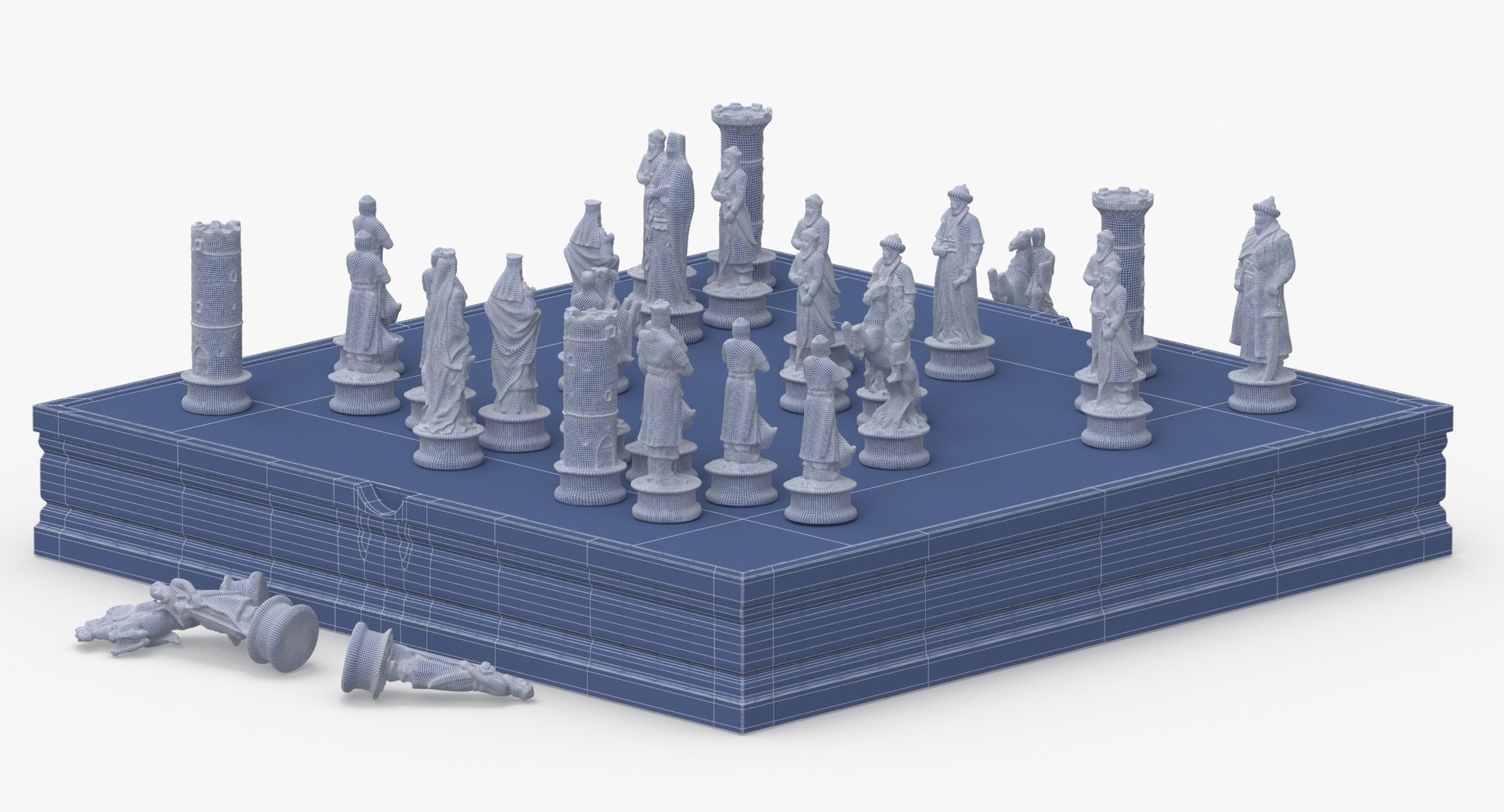 Chess Board Set 01 3D Model - TurboSquid 1569650