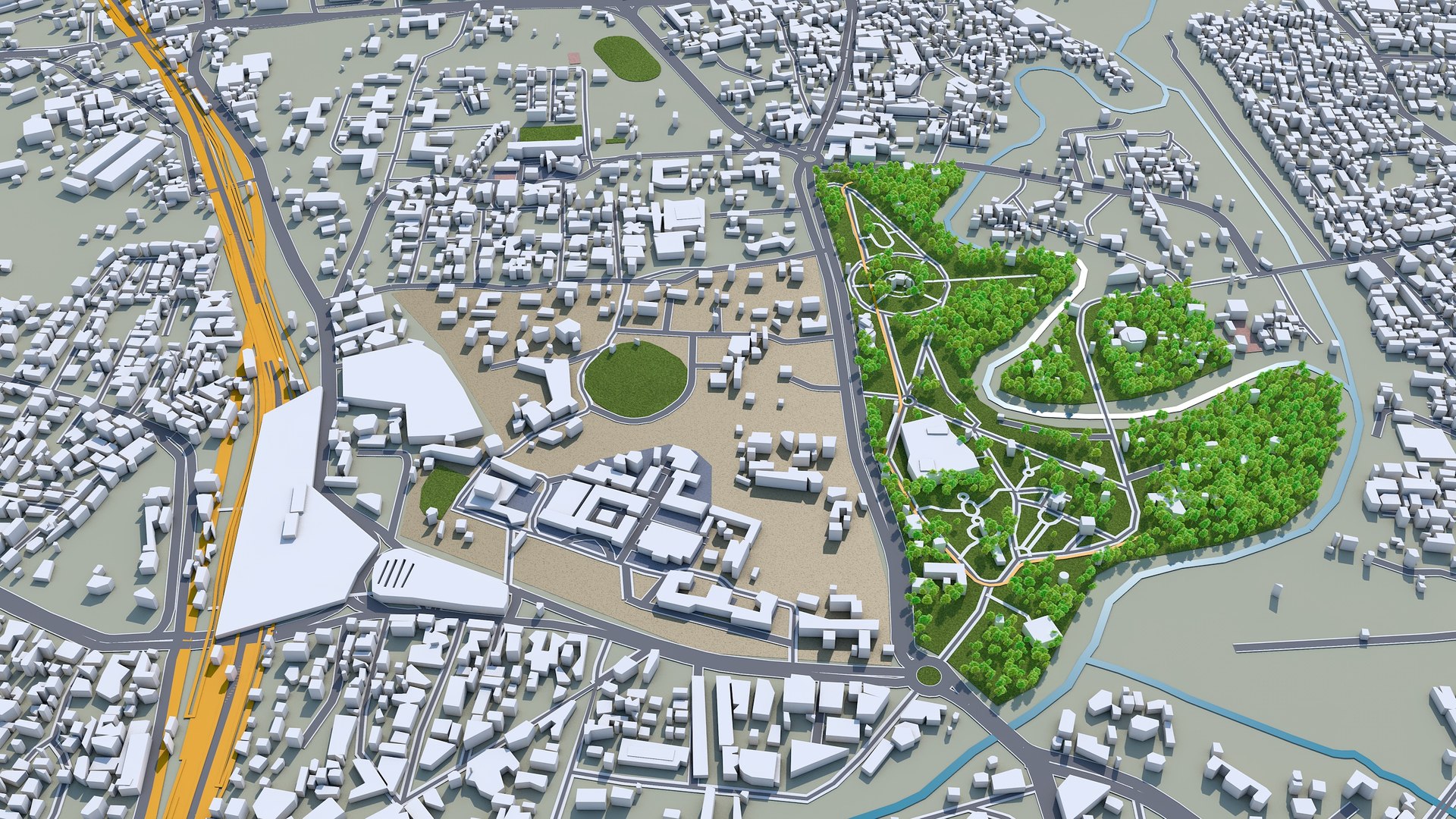 3D City Area Building Model - TurboSquid 1669360