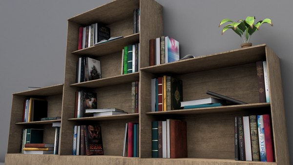 Set books bookshelf model - TurboSquid 1338331