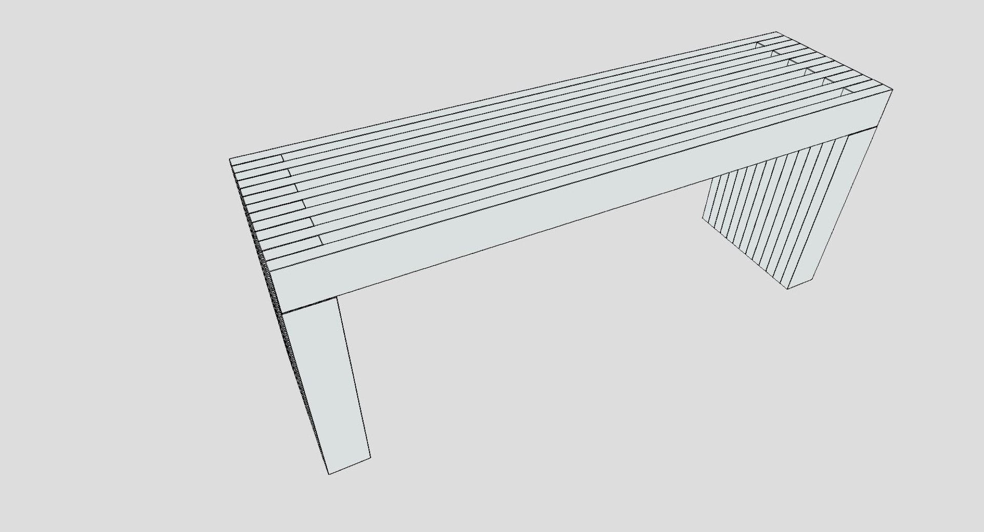 3D Wooden Bench Model - TurboSquid 2391121
