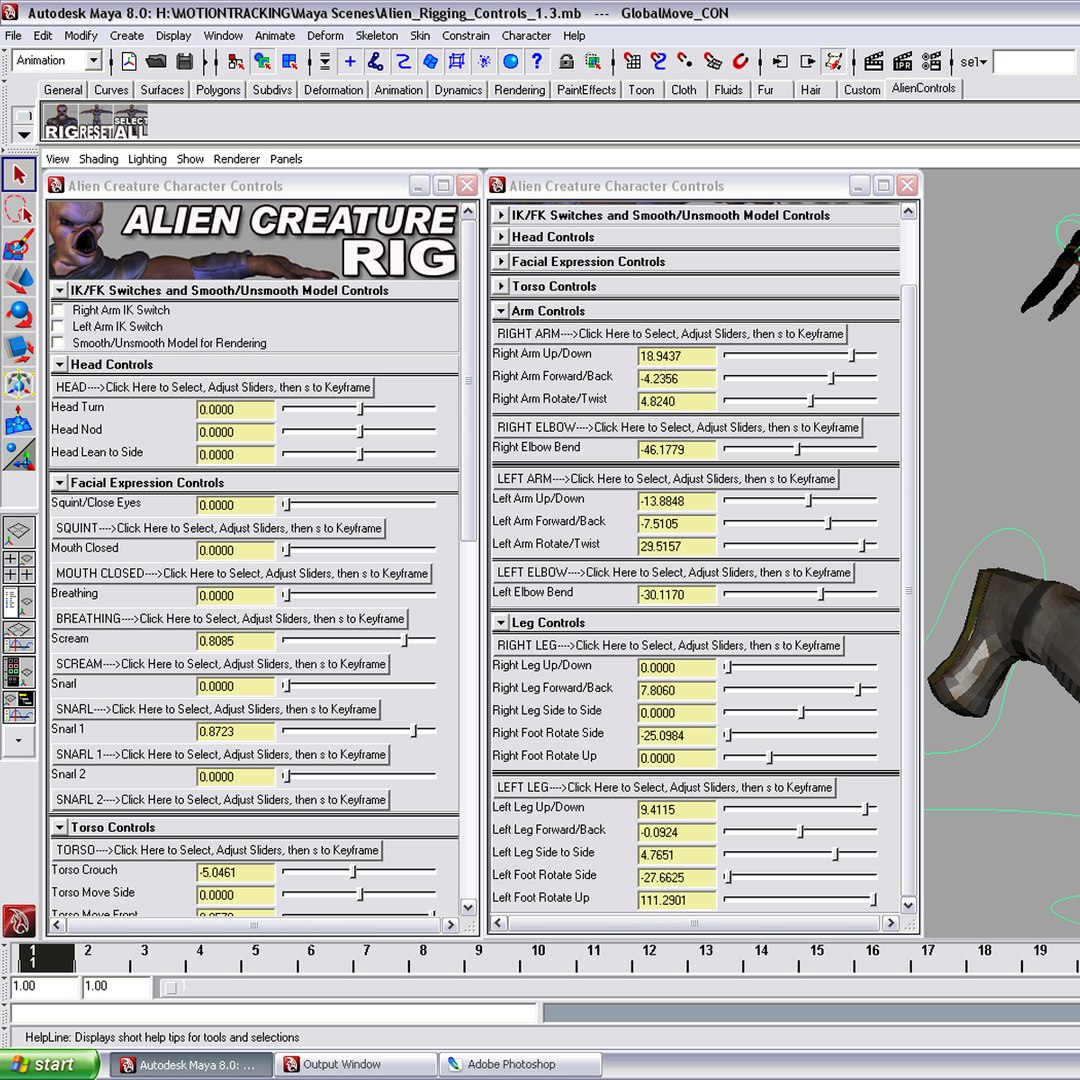 3d Rig Alien Creature Model