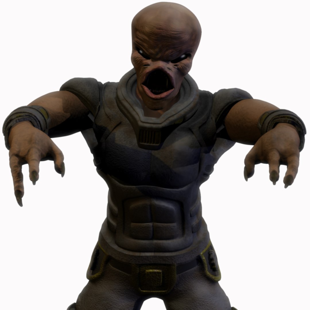 3d Rig Alien Creature Model