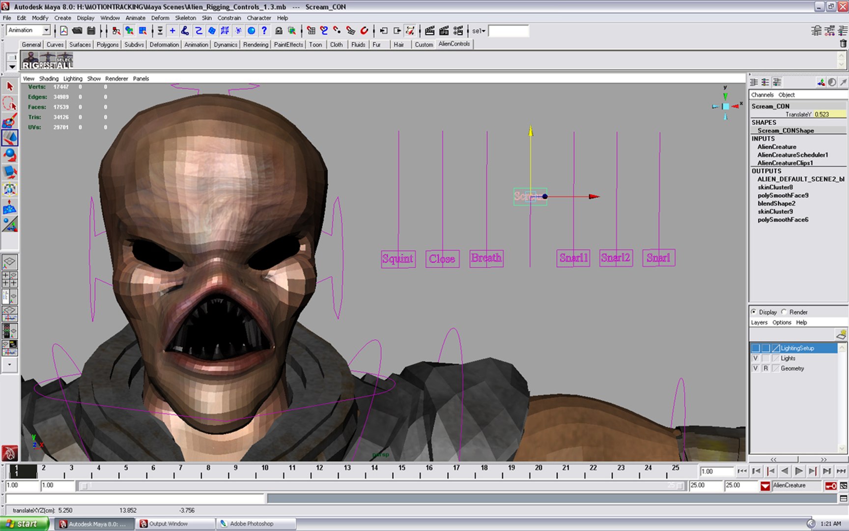 3d Rig Alien Creature Model