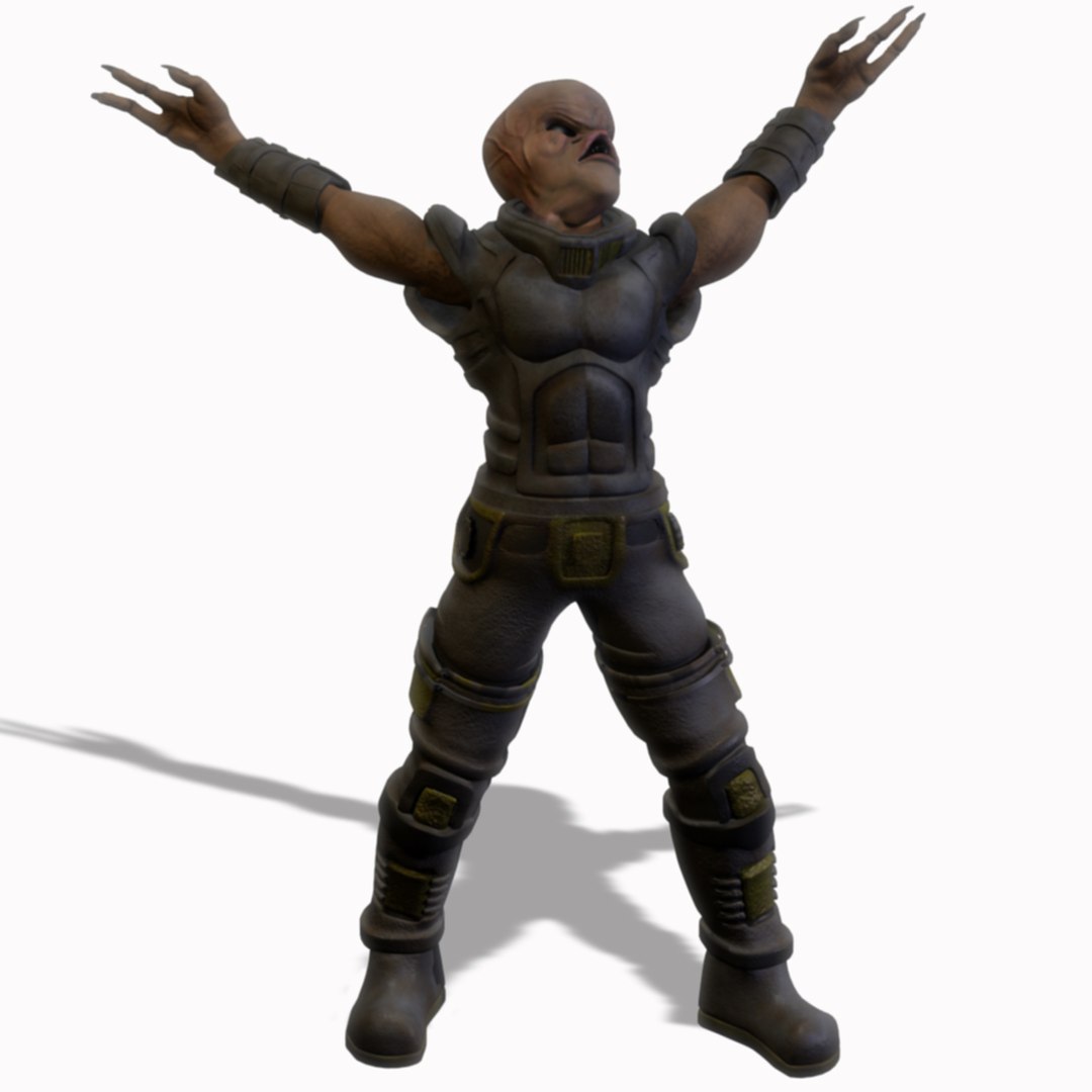 3d Rig Alien Creature Model