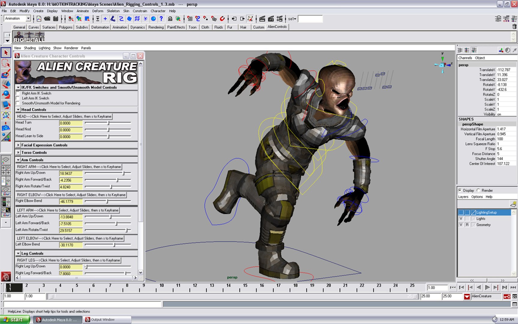 3d Rig Alien Creature Model
