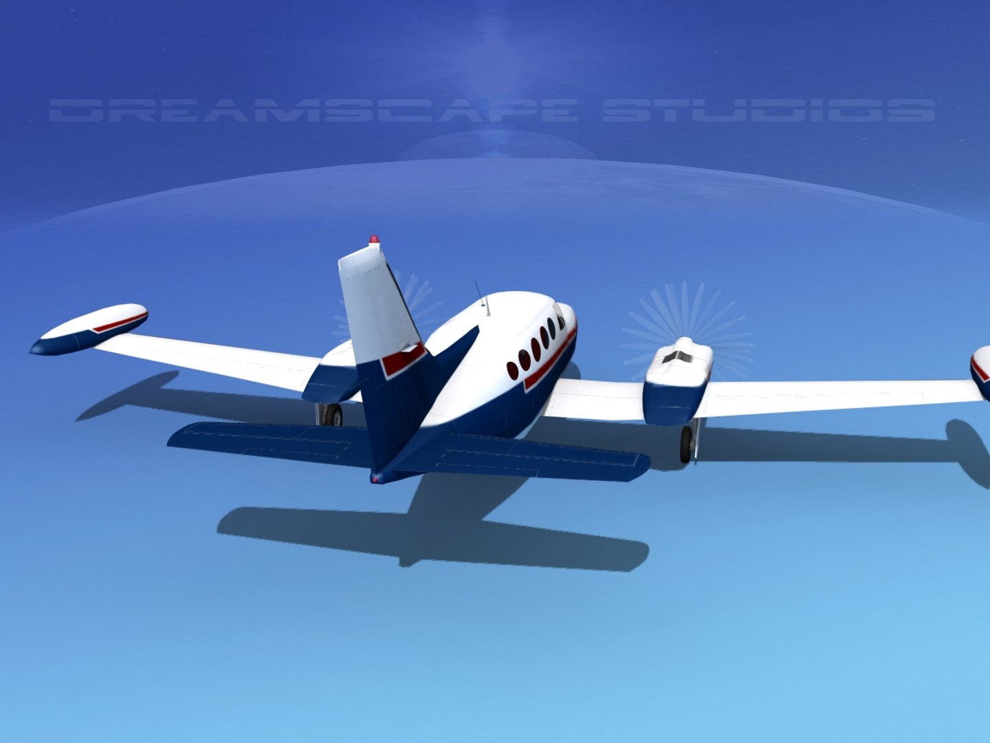 3d Cockpit Cessna 414 Chancellor Model