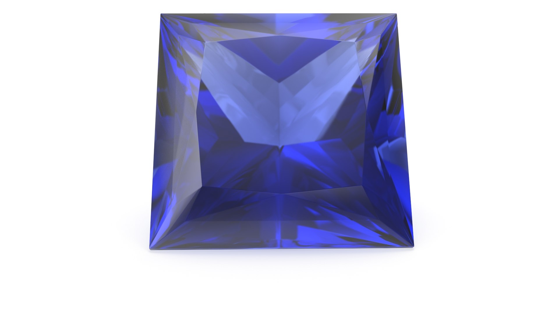 3D Princess Cut Blue Sapphire model - TurboSquid 1860304