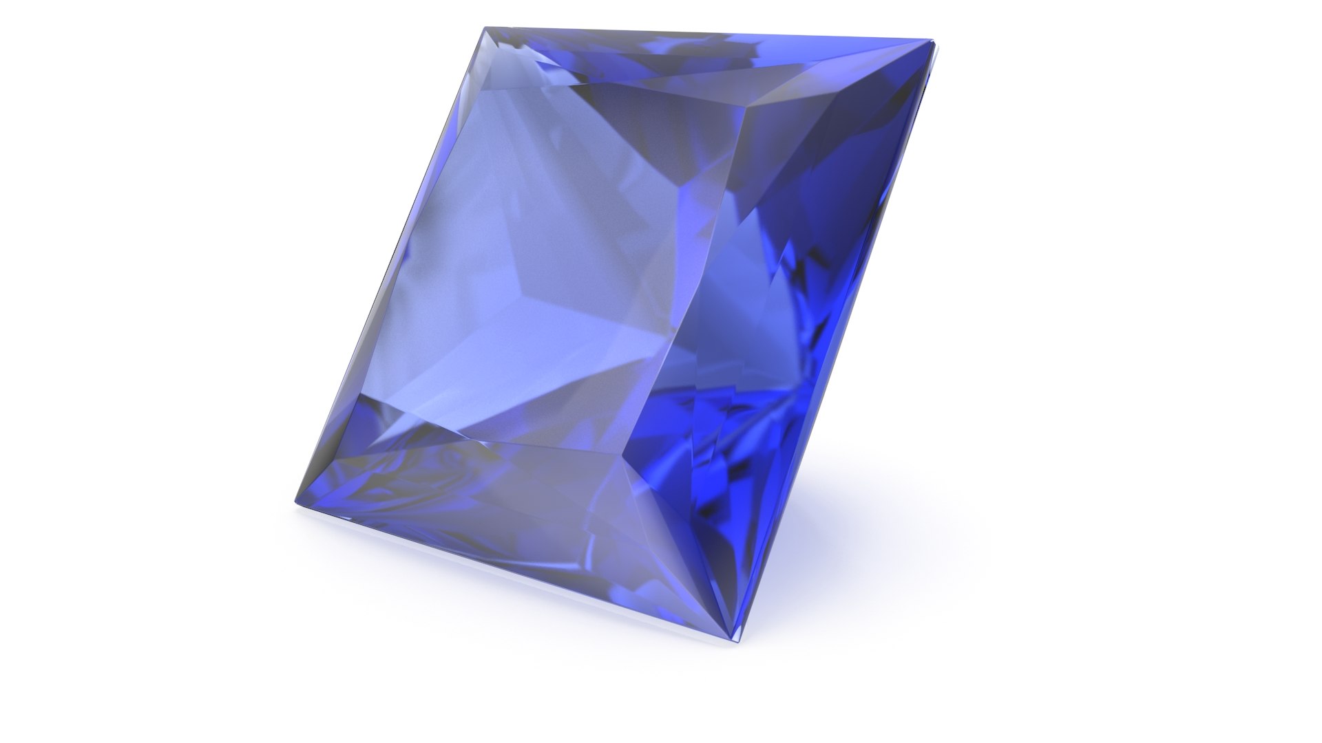 3D Princess Cut Blue Sapphire model - TurboSquid 1860304