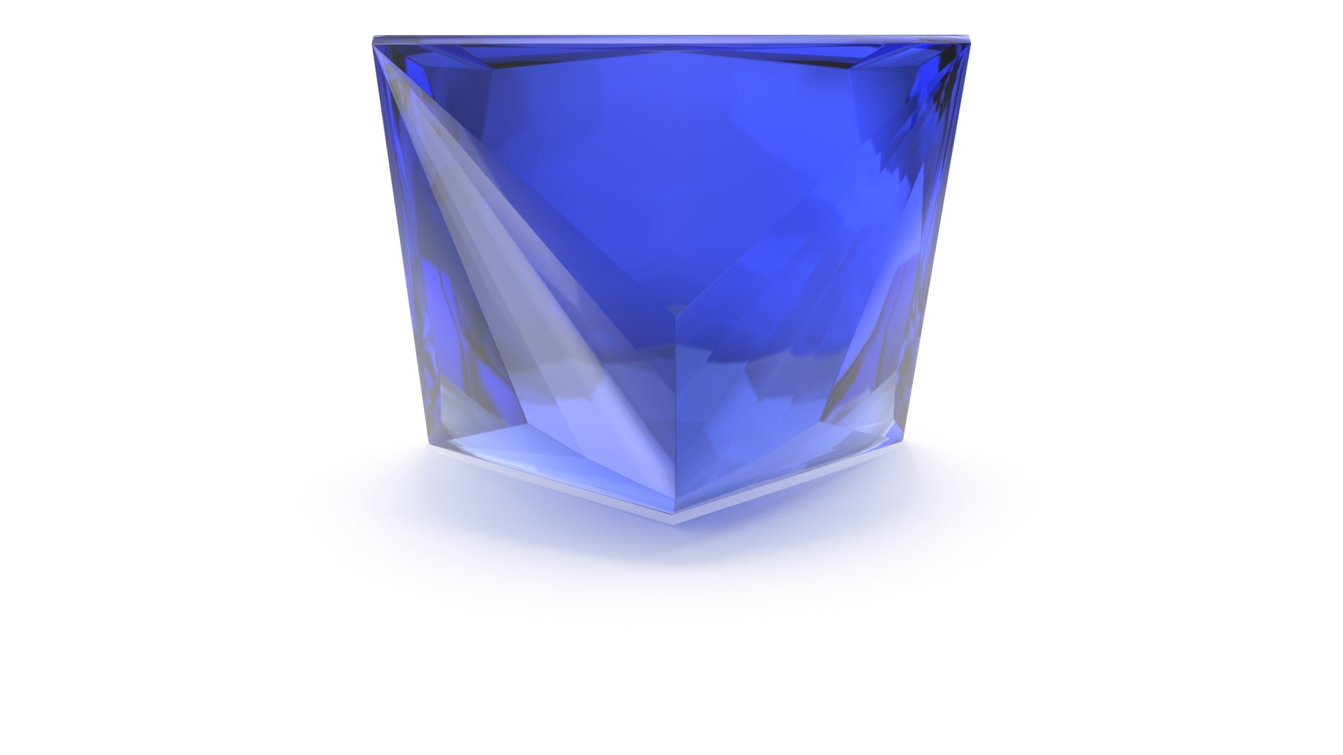 3D Princess Cut Blue Sapphire model - TurboSquid 1860304