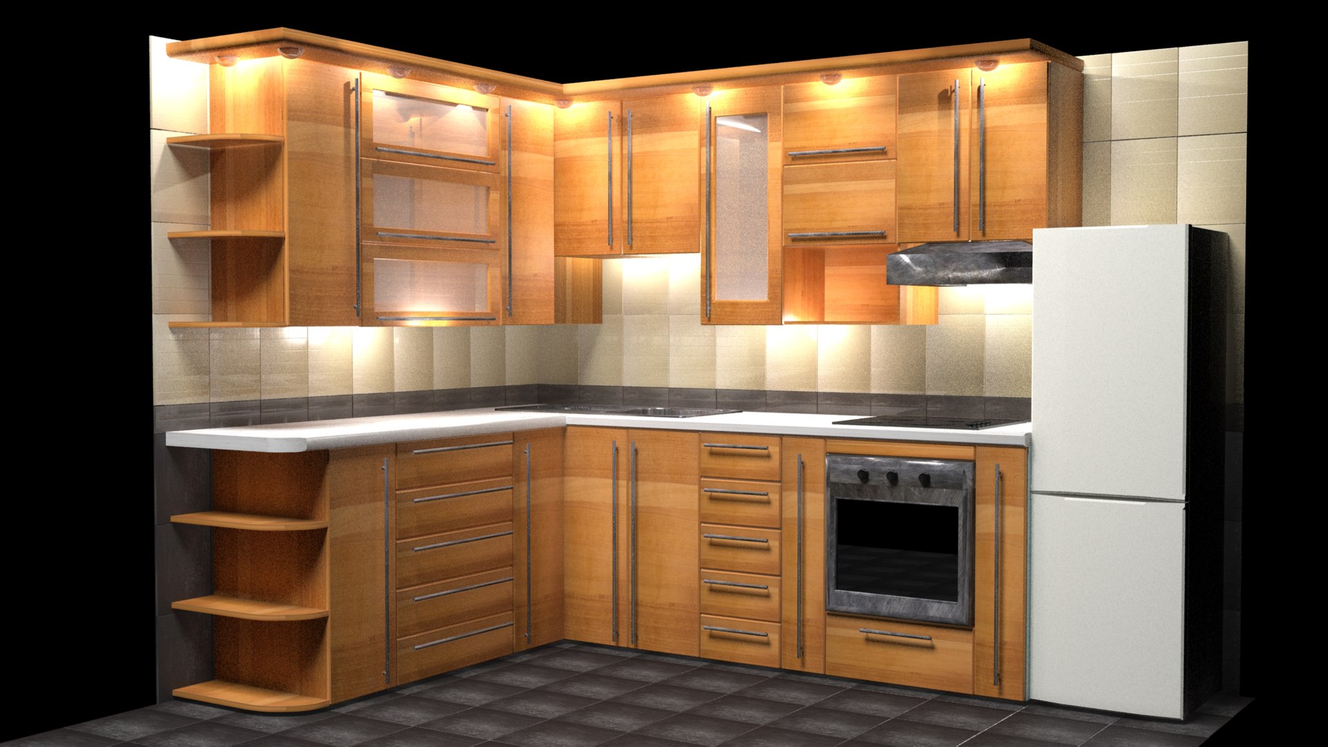 3d 3x2m Kitchen Model