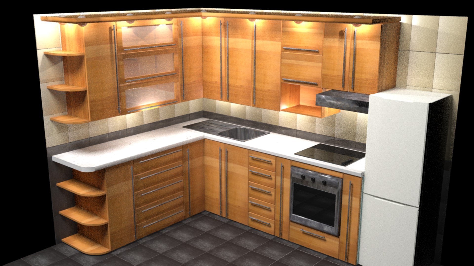 3d 3x2m Kitchen Model